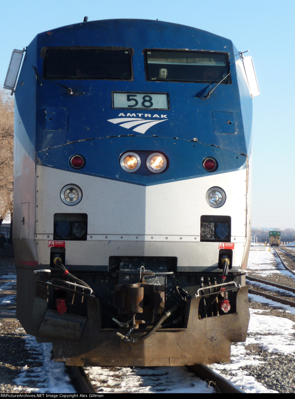 Amtrak 58 Head-On, With The Little Caboose
